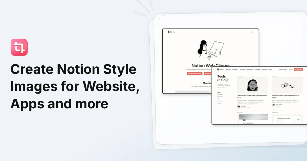 Create Notion Style Images for Website, Apps and more